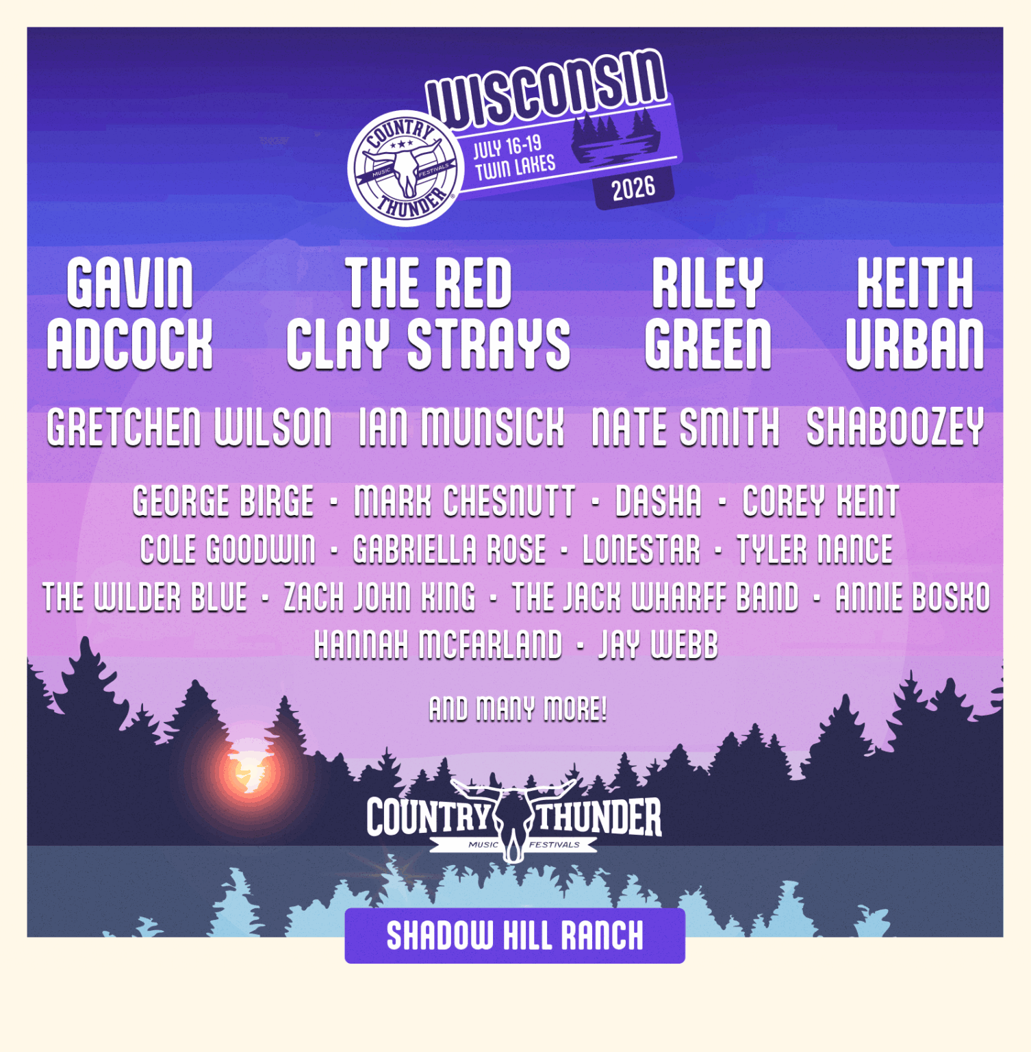 Country Thunder Wisconsin Reveals Robust 2026 Lineup Featuring Gavin ...